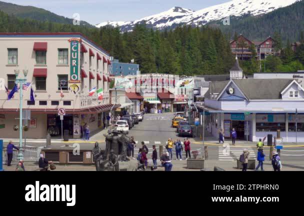 Ketchikan, Alaska: Welcome sign. Downtown Ketchikan Historic District ...