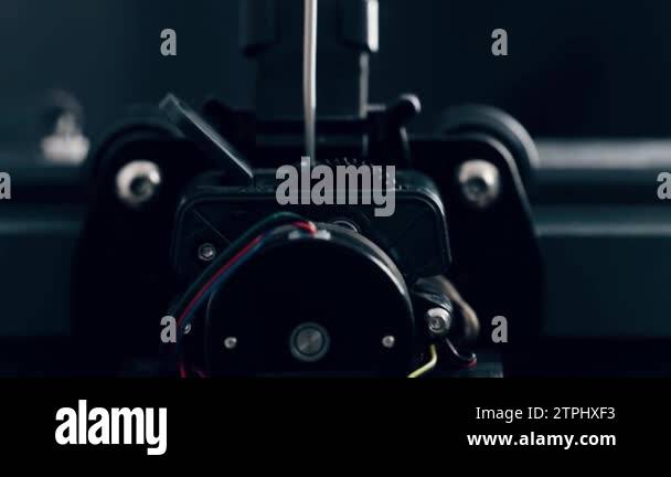Print Head Of A 3D Printer Operates With Filament, Creating A Close-Up ...