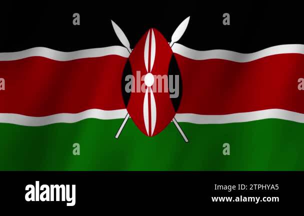 Kenya Flag. National 3d Kenya flag waving. Flag of Kenya footage video ...
