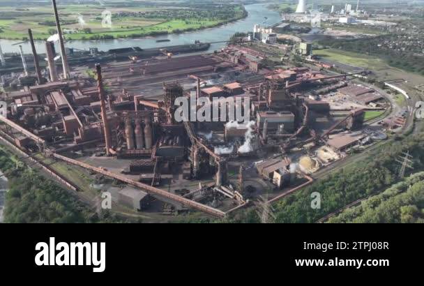 Heavy metal industry, blast furnaces, one of the largest steelworks in ...