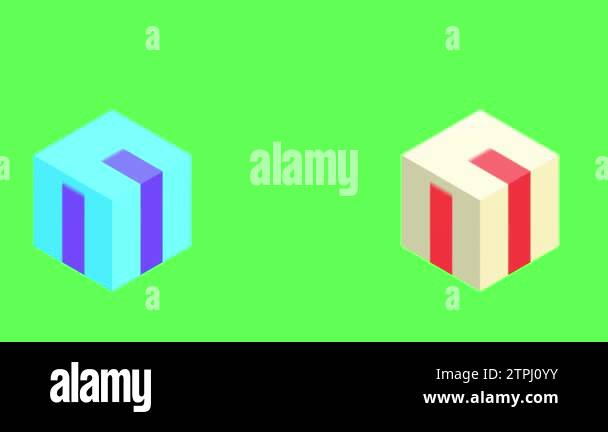 Gift box spinning animation on black background.3D gift box rotation ...