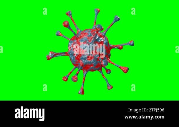 Real Animated 3d virus red and blue, moving and breathing virus ...