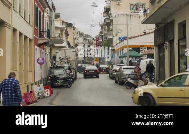 Busy Main Street in Athens Greece. Downtown Athens was alive with ...