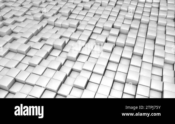 3D rendered background with white cubes animation Stock Video Footage ...