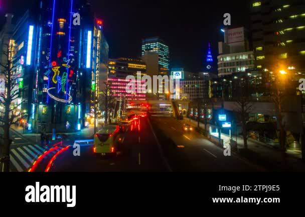 Night lapse at Shinjuku / Its a city location in Tokyo. 4K&time lapse ...