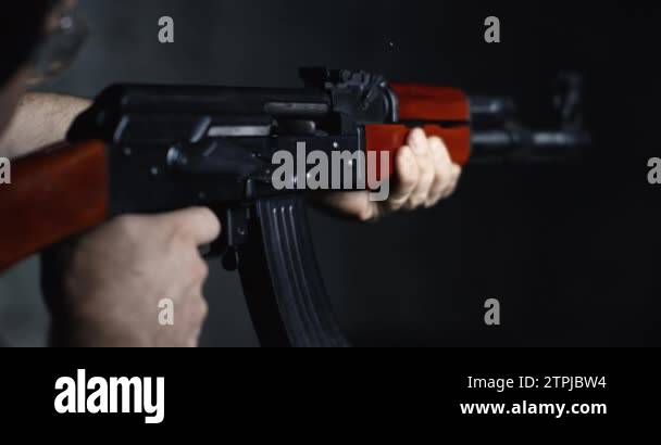 AK-47 Rifle Firing Captured in Ultra Slow-Motion 800fps, Shooter Aiming ...