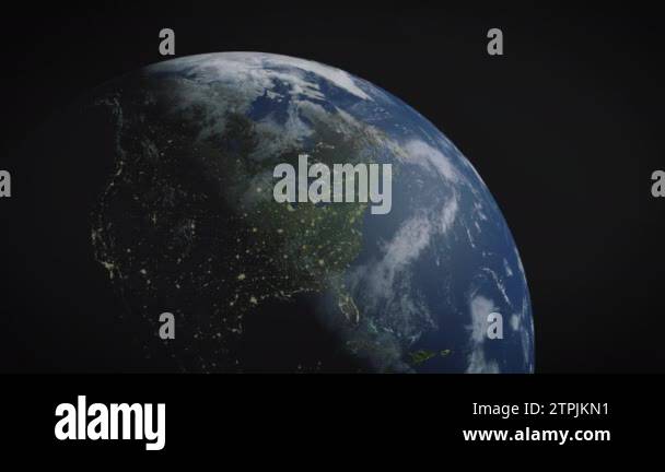 Planet Earth gradually lit by sunshine. Augmented reality showing plant ...