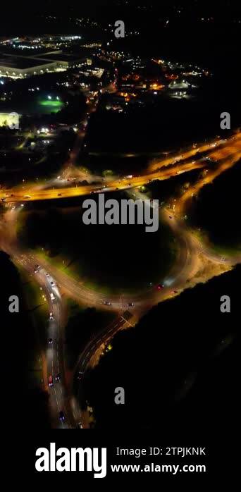 Vertical Footage of Northampton City of England During Night ...