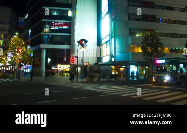 Night hyper lapse 4K near Kichijouji station / Its a city location in ...