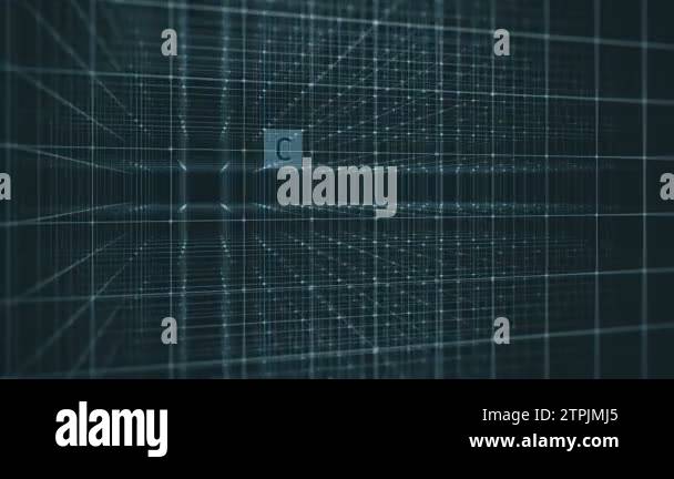 Alphabet Letter Symbols appear inside Matrix. Abstract cognitive ...