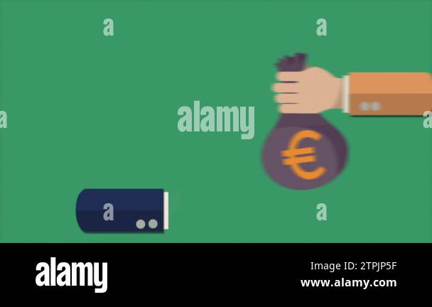 Hands taking and giving money to one another animated video. Giving a ...