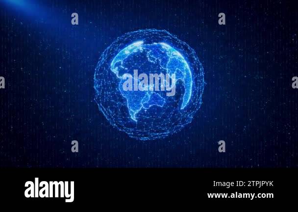 3D Global Animation Technology Earth Digital Connected Network ...