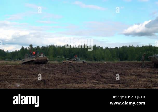 Squad of strikeball team with machine submachine guns on panze Stock ...