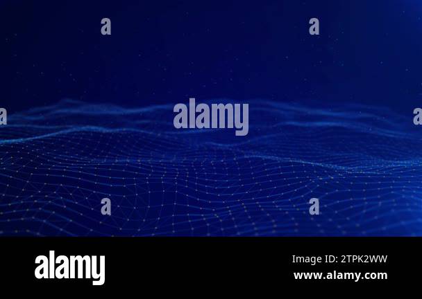 4K Wave line flowing particles abstract background, curvy shape dots fluid array. 3d shape dots ...