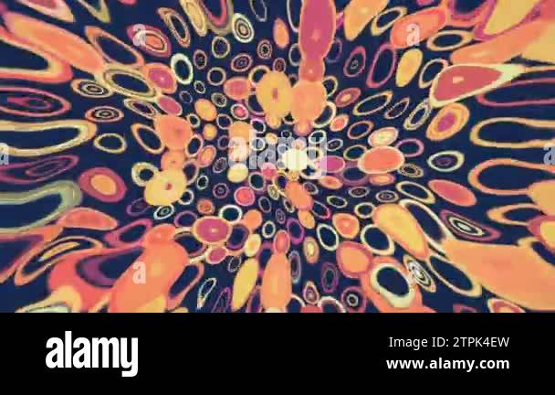 Trendy trippy 1970s retro pattern background animation with groovy ...