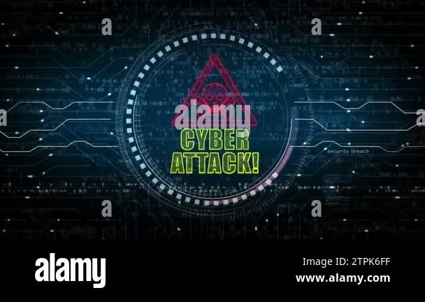 Cyber attack hacking and virus network security breach symbol abstract digital concept. Network ...