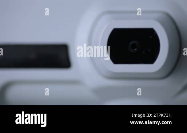 Medical machine examining eyeball. Eye examination test on a ...