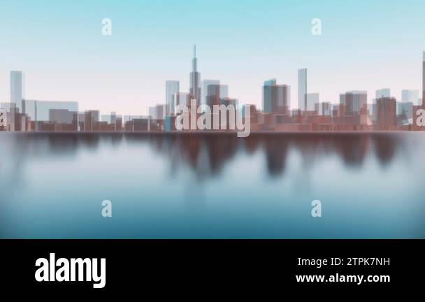 Abstract architectural background with fuzzy city skyline skyscrapers ...