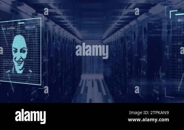 Animation of biometric photos and data processing over computer servers ...