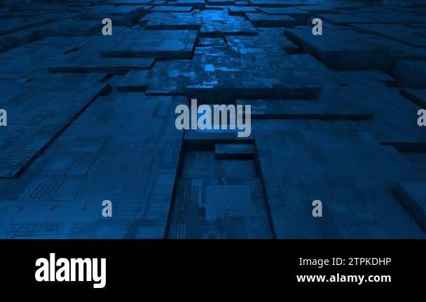 Animated Royal blue computer chipset pattern 3d futuristic technology ...