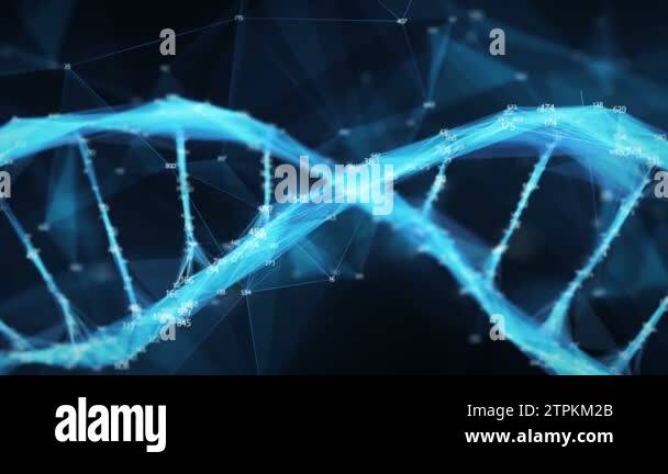 Motion Background Digital Polygon Plexus DNA molecule random digits Loop Stock Video Footage - Alamy