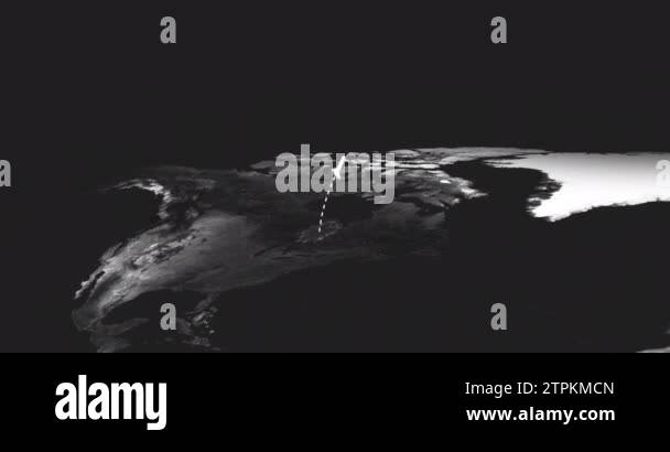 Rocket, war and trail of missile launch on black background for attack ...