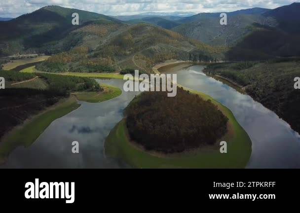 Meander of the Alagon River Known as Melero meander Stock Video Footage ...