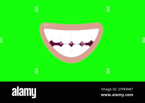 Vector cartoon mouth on green screen. They will bring your character ...