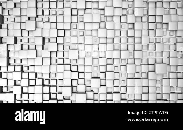 3D rendered background with white cubes animation Stock Video Footage ...