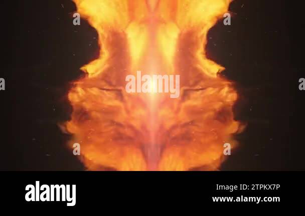 Bright dancing of flame. Symmetrical magical composition. Abstract and ...
