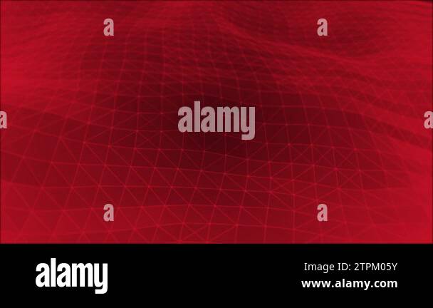 Animated Red color mesh of connecting dots and lines futuristic ...