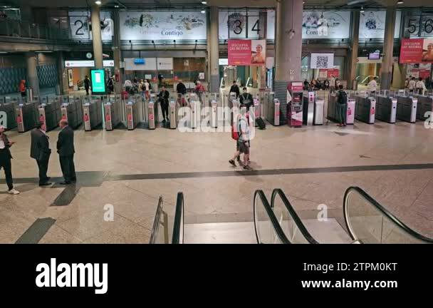 Madrid, Spain - September 2023 Puerta de Atocha Station. View of the ...