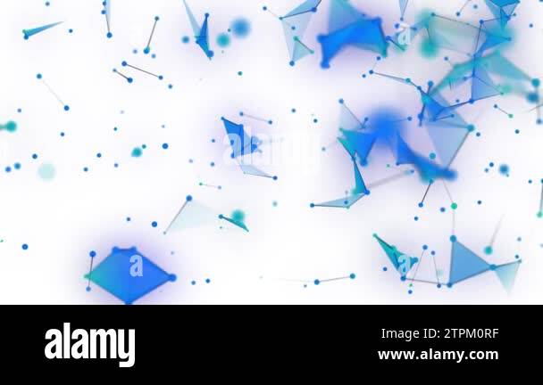 Abstract digital connection, moving dots and lines. Technology background. Network connection ...