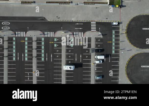 modern distribution logistic center aerial drone view of industrial ...