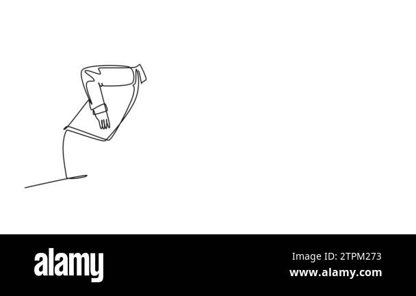 Self drawing animation of single line draw young furious manager ...