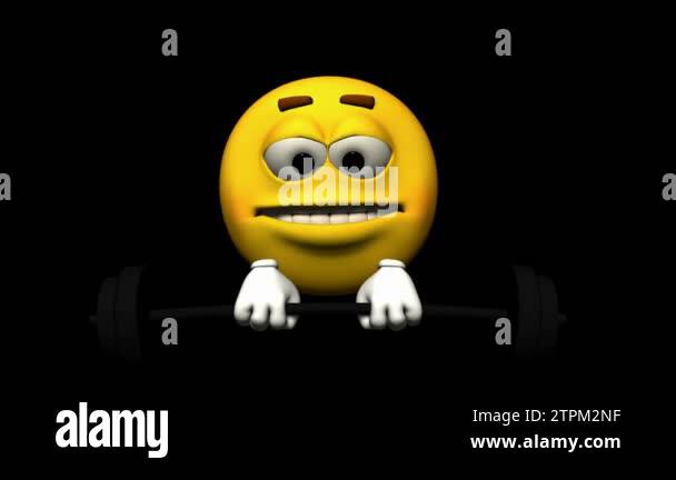 Looping Emoticon Animation: Lifting Weights Stock Video Footage - Alamy