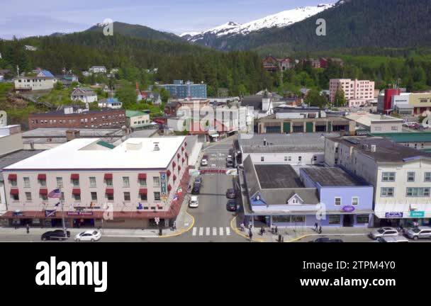 Ketchikan, Alaska: Welcome sign. Downtown Ketchikan Historic District ...