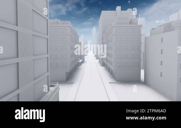 Abstract city downtown empty street 4K animation Stock Video Footage ...