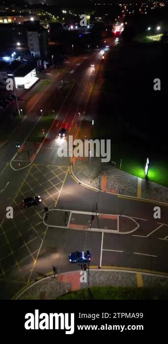 Vertical Footage of Northampton City of England During Night ...