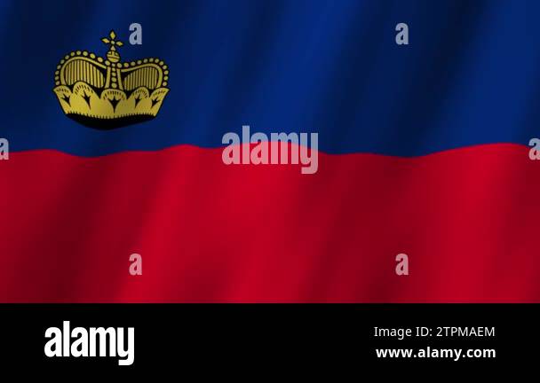 Liechtenstein Flag. National 3d Liechtenstein flag waving. Flag of ...