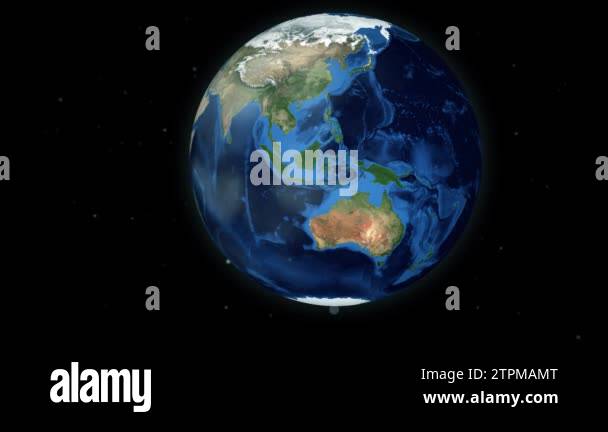 Zooming through space to a location in Globe animation - Australia ...