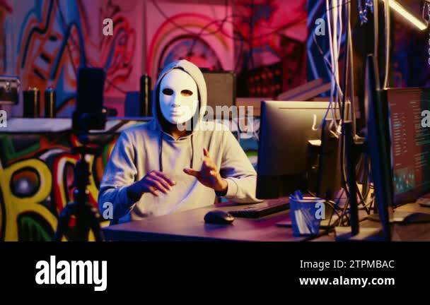 Anonymous masked dissident hacker filming Stock Videos & Footage - HD ...