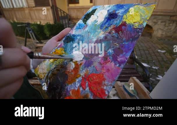 Woman artist squeezes paint Stock Videos & Footage - HD and 4K Video ...