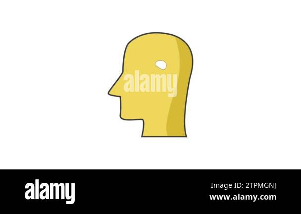 Human brain on head silhouette HD definition Stock Video Footage - Alamy