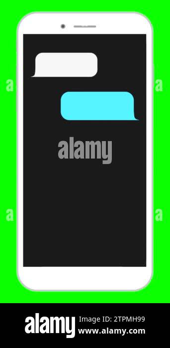 Empty chat bubbles appearing on smartphone screen, online conversation ...