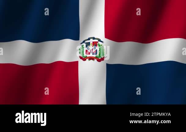 Dominican Republic Flag. National 3d Dominican Republic flag waving ...
