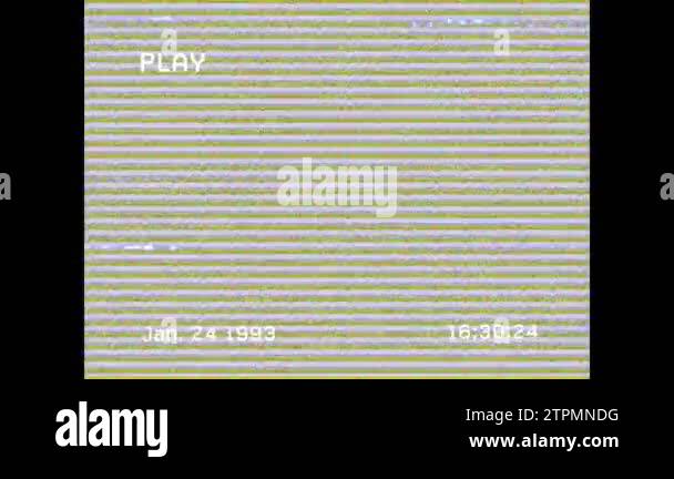 Animation of glitch technique on video camera interface over black ...