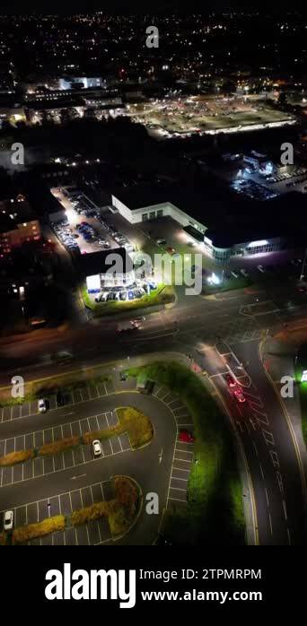 Vertical Footage of Northampton City of England During Night ...