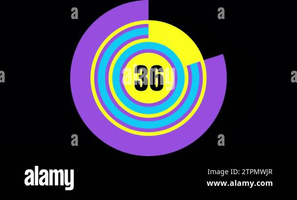 Countdown timer from 45to 0 seconds Realtime. Modern flat design of countdown animation on black ...