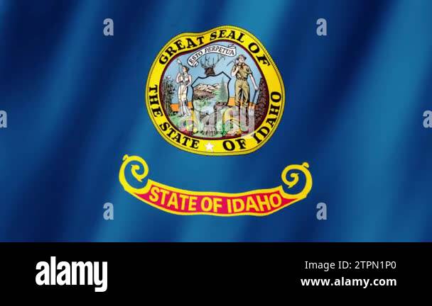 Idaho Flag. Idaho State Flag Waving. Flag of Idaho footage video waving ...